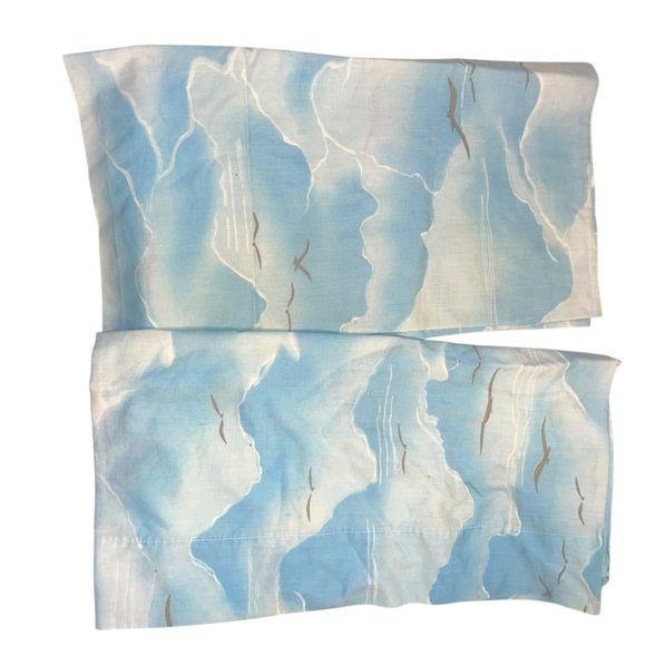 Vintage painted sky birds | Bedding | Vintage Blue Sky Clouds Birds ...